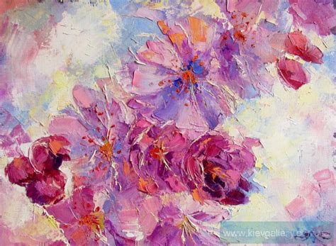 Купити картину «Ніжність з квітами олійними фарбами на полотні в стилі експресіонізм Колос