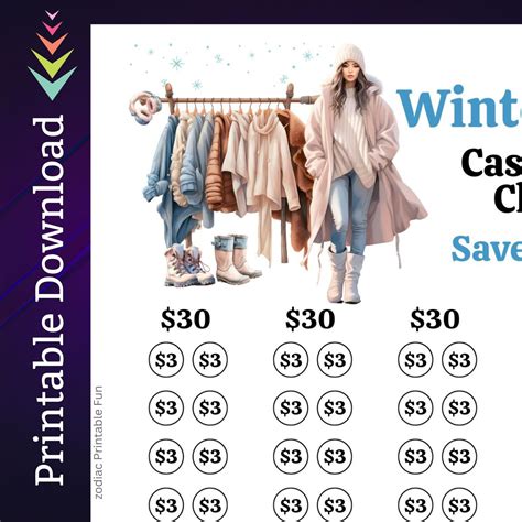 Women Winter Clothes Savings Challenge Printable For Ladies Warm Winter