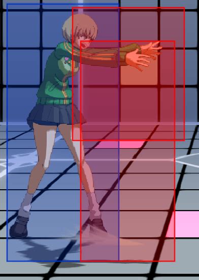 File BBTAG Chie Throw Hitbox Png Dustloop Wiki