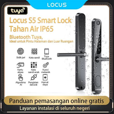Promo Locus S5 Ip65 Waterproof Smart Door Lock Kunci Pintu Geser