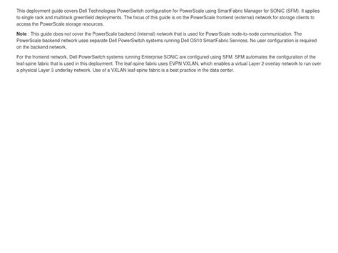 Introduction Sonic Smartfabric Manager For Powerscale Deployment