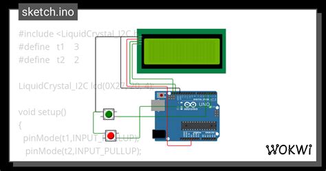Button Status On LCD Wokwi ESP32 STM32 Arduino Simulator