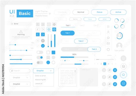 Basic System Settings Ui Elements Kit Editable Isolated Vector Components Navigation Web
