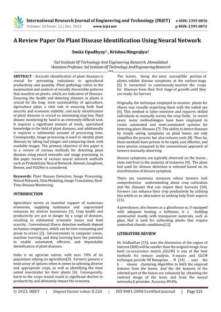 Plant Disease Detection Using Deep Learning And Cnn Pptx