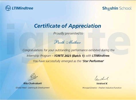 Internship Ignite2023 Ltimindtree Parth Mathur 10 Comments