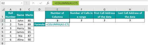 Columns Function In Excel Formula Examples How To Use