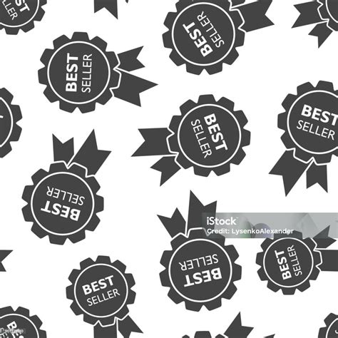 베스트 셀러 리본 원활한 패턴 배경입니다 비즈니스 평면 벡터 일러스트입니다 메달 기호 패턴입니다 Championship에 대한 스톡 벡터 아트 및 기타 이미지 Istock