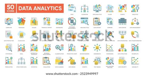 Data Analytics Icon Collection Setdata Analytics Stock Vector Royalty