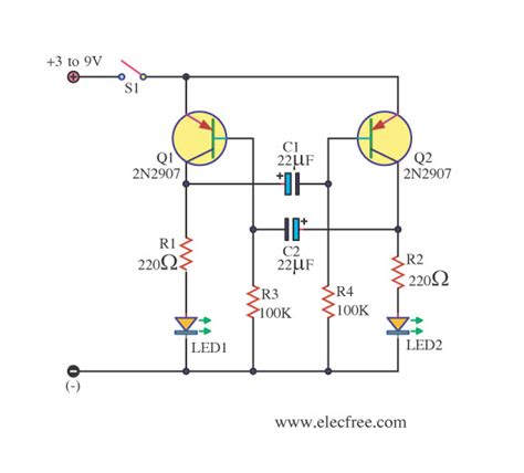 Dual Led Flasher Circuit Diagram Circuit Diagram