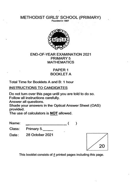 P5 Maths Mgs 2021 Sa2 Exam Papers Pdf