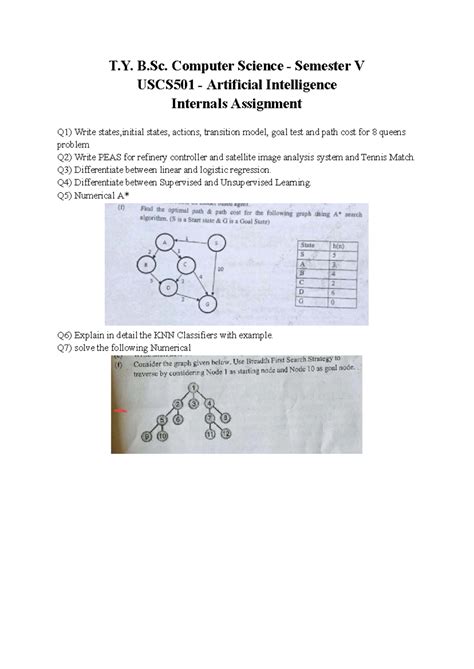 Tycs Ai Assignment T B Computer Science Semester V Uscs501