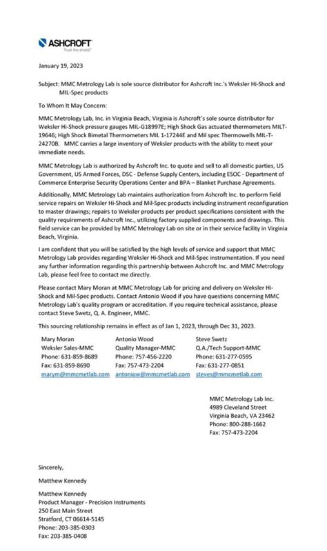 Weksler Sole Source Letter 01 23