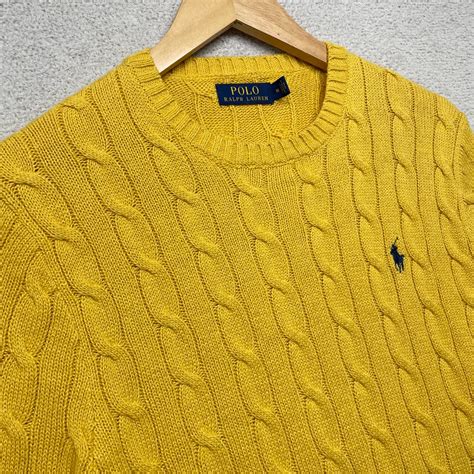 폴로 랄프로렌 꽈배기 니트 노랑 M [31026] 후루츠패밀리