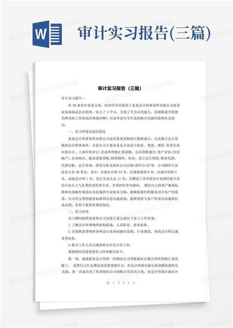 审计实习报告 三篇 Word模板下载 编号qzyyyjgb 熊猫办公