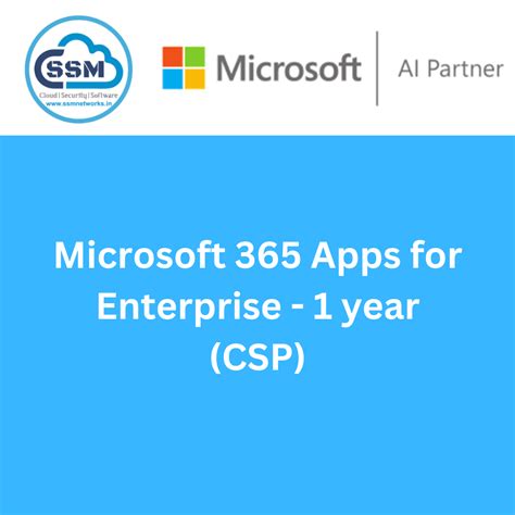 Microsoft 365 Apps For Enterprise 1 Year Subscription Csp