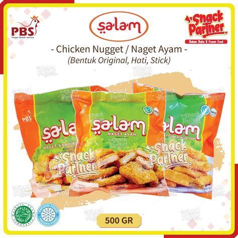Jual Salam Chicken Nugget Naget Ayam 500gr Bentuk Original Hati Stick Stik Frozen Food