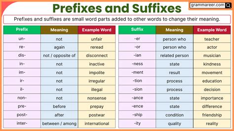 Ment Suffix Word List