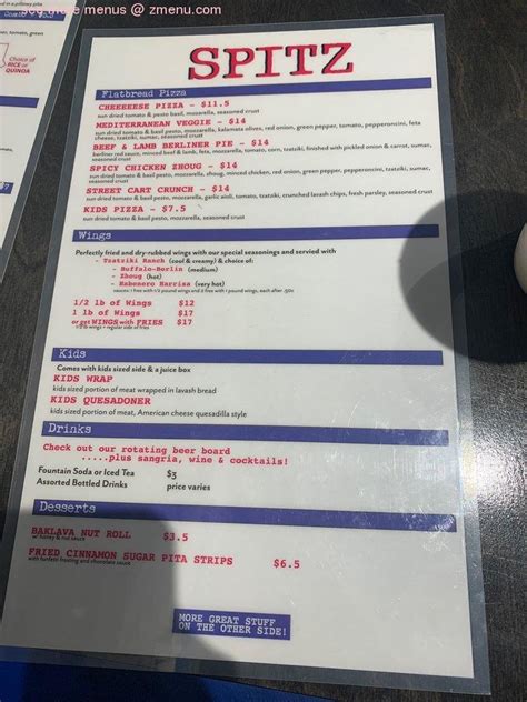 Online Menu Of Spitz Restaurant Midland Texas 79705 Zmenu