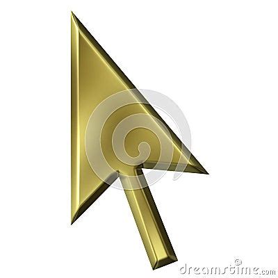 D Golden Mouse Pointer Royalty Free Stock Photography Image