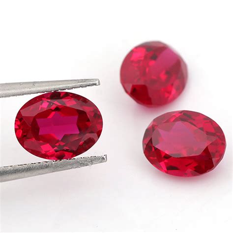 Lab Created Ruby Oval Cut Lab Grown Ruby Gemstone For DIY Jewelry Making Loose Ruby And Lad
