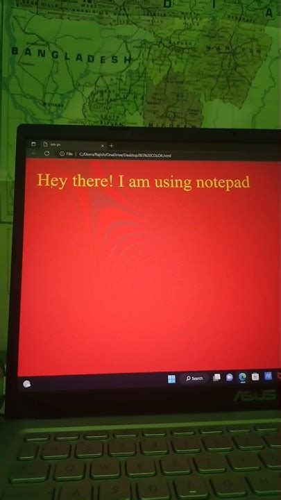Bg Color In Htmlnotepadhtml Notepad Basic Htmlcode Trending Shorts Like Youtube