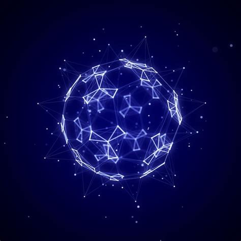 Premium Photo Futuristic Digital Shape From Dots And Lines Network