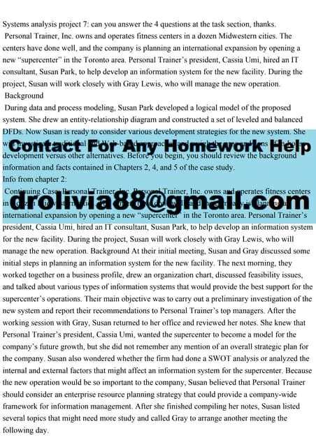 Systems Analysis Project 7 Can You Answer The 4 Questions At The Tapdf Systems Analysis Project 7 Can You Answer The 4 Questions At The Tapdf