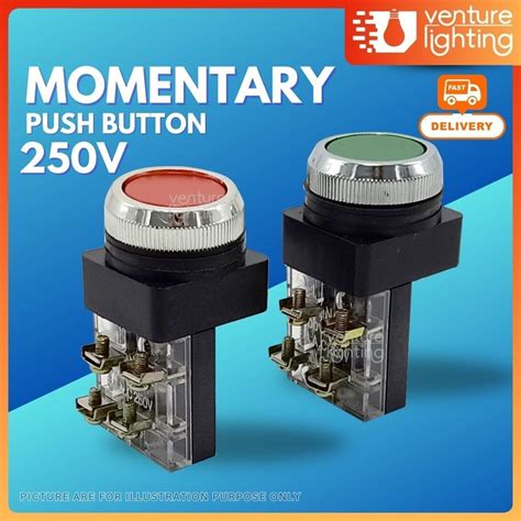 25mm 30mm Momentary Flat Push Button Switch Self Reset Spring Return Button Switch Ounting