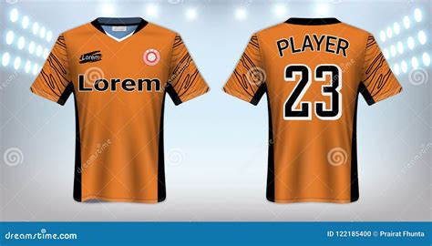 Футболка и шаблон модель макета футболки спорта взгляд реалистического графического дизайна