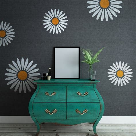 Large Daisy Stencil Floral Home Decor Diy Template Craftstar