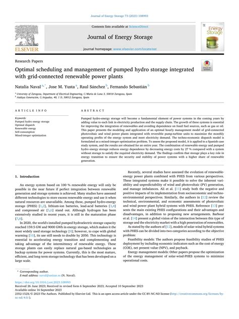 Pdf Optimal Scheduling And Management Of Pumped Hydro Storage Integrated With Grid Connected