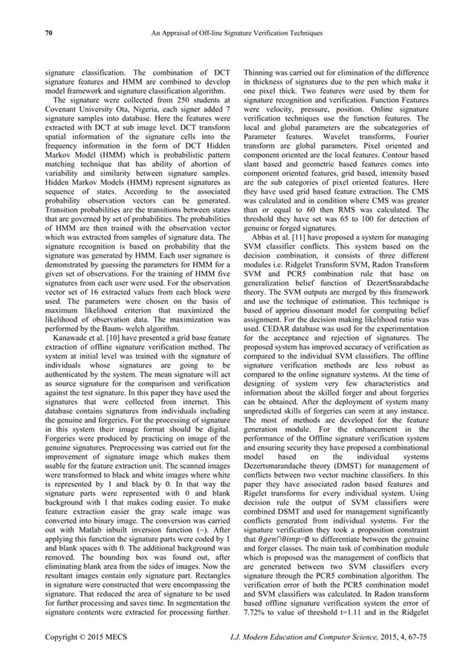 An Appraisal Of Offline Signature Verification Techniques Pdf