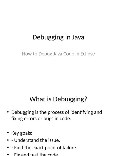 Debugging In Java Eclipse Pdf