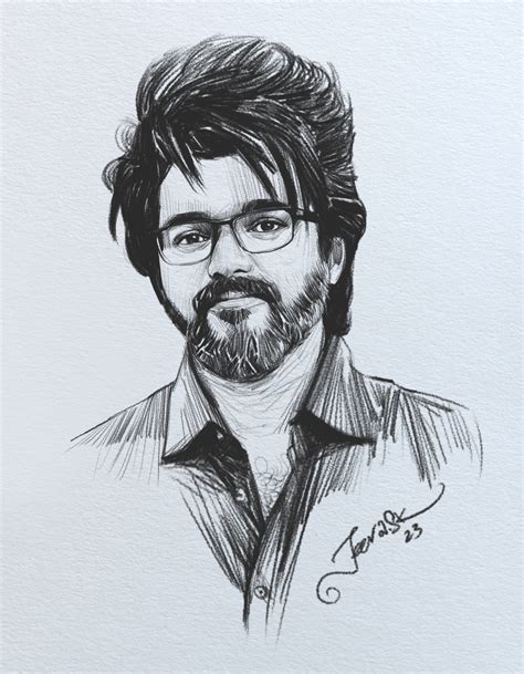 Artstation Leo Thalapathy Vijay Anna Getup Pencil Sketch 52 Off