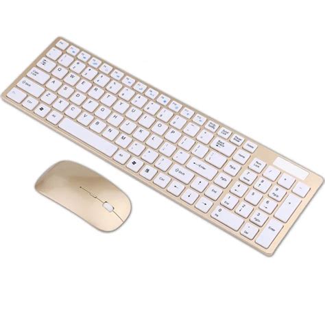 2 4g Wireless Rose Gold Keyboard Mouse Combo Ultra Slim Office Keyboard