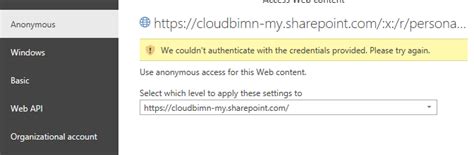Solved We Couldnt Authenticate With The Credentials Prov Microsoft Power Bi Community