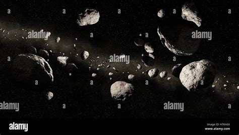 Asteroid Field In Space Stock Photo Alamy