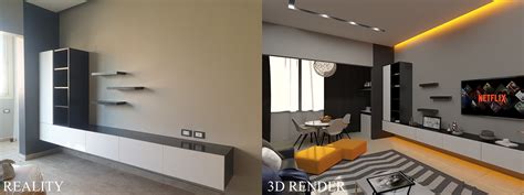 Render Visualization Vs Reality On Behance