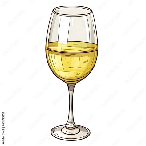 Cartoon Clipart Of White Wine Glass Glass Clipart Alcohol Clipart