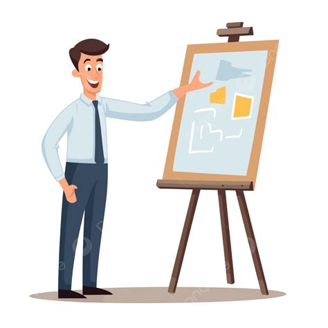 클립 아트 제시 남성 사업가 손 만화와 이젤에 프로젝트를 들고 벡터 발표 클립 아트 만화 Png 일러스트 및 벡터 에 대한 무료 다운로드 Pngtree