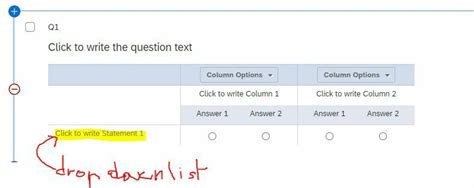 drop down list as statements xm community