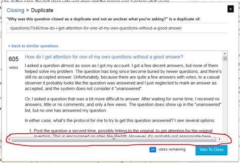 Unnecessary Horizontal Scrollbar In Close As Duplicate Popup Meta