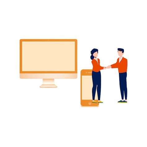 Premium Vector Boy And Girl Are Trading Data Transfer