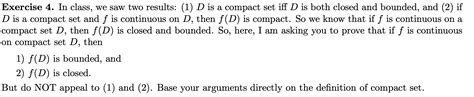 Solved Exercise 4 In Class We Saw Two Results 1 D Is A Chegg Com