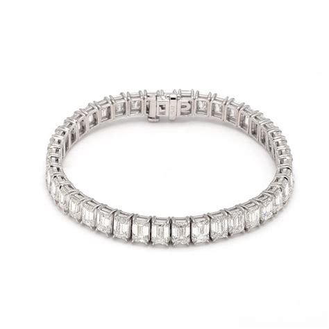 Emerald Cut Diamond Tennis Bracelet In 18k White Gold Baileys Fine