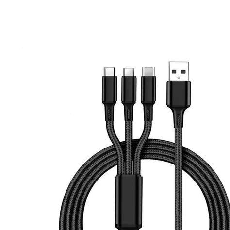 Зарядный кабель 3 в 1 универсальный для телефона с разъемами Lightning Micro Usb Type С