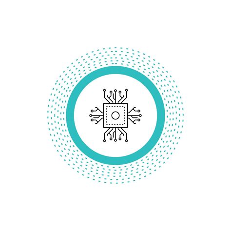 Chip Cpu Microchip Processor Technology Line Icon Vector Isolated Illustration