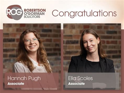 Robertson Ogorman Solicitors Are Proud To Congratulate Hannah Pugh And Ella S On Their