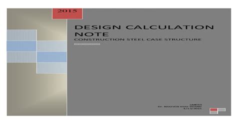 Pdf Calculation Note Construction Case Structure Dokumentips