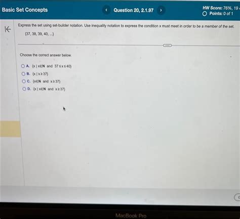 Solved Express The Set Using Set Builder Notation Use